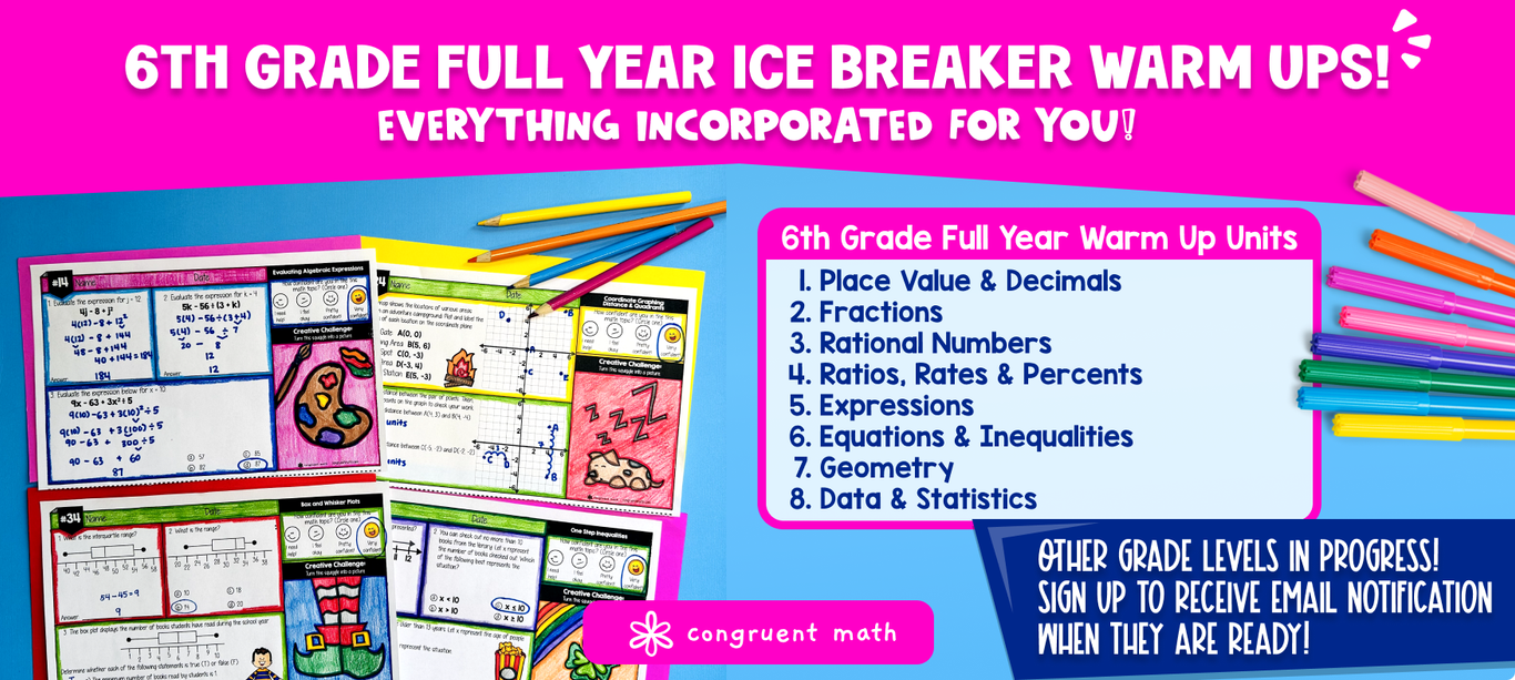Engaging Warm Ups for Middle School Math | Blog | Congruent Math