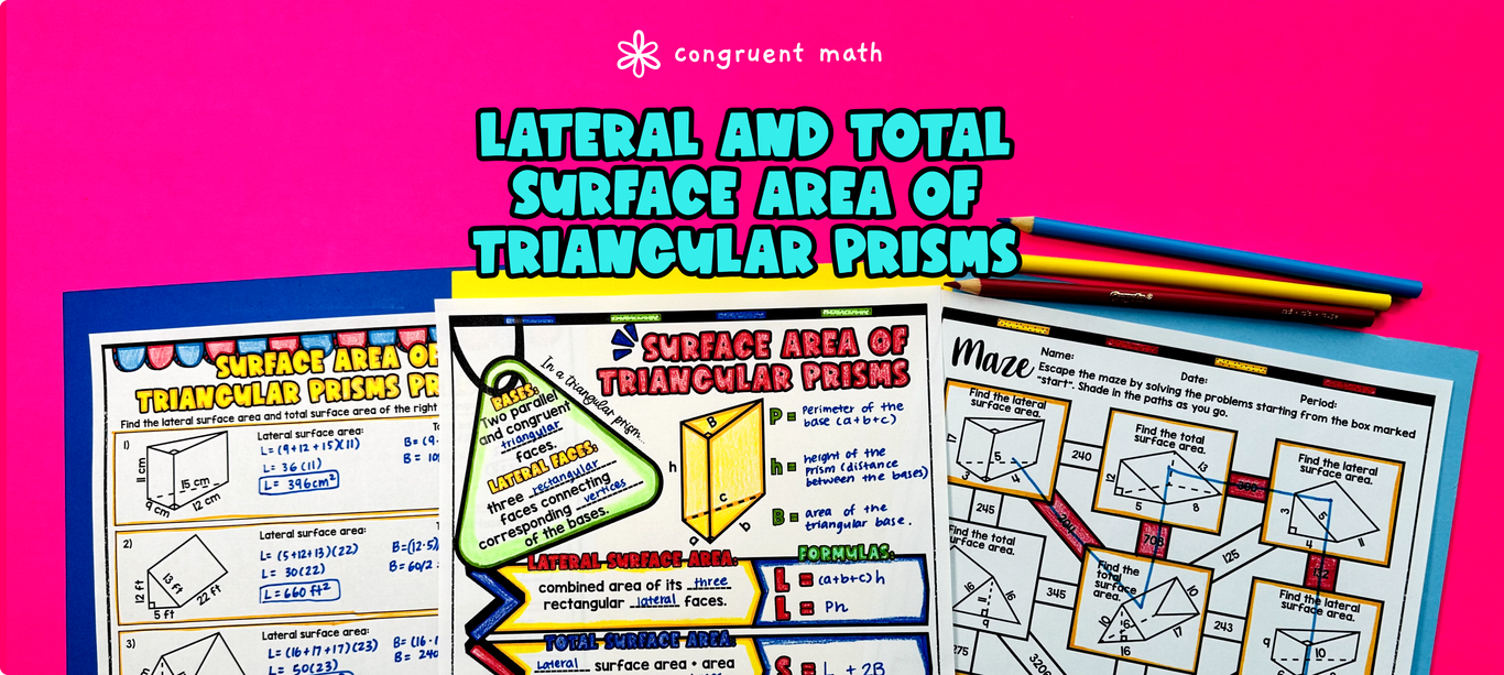 Lateral and Surface Area of Triangular Prisms | Congruent Math