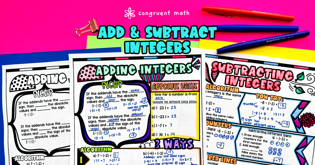 Adding and Subtracting Integers | Congruent Math
