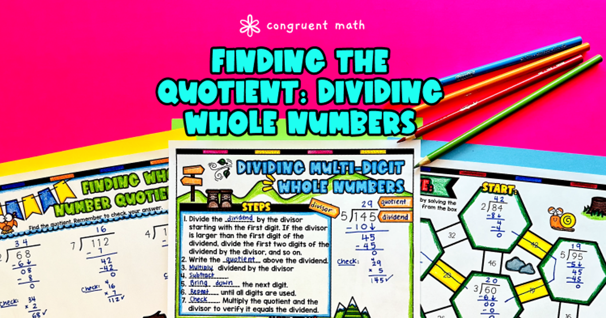 Dividing Multi-Digit Whole Numbers (Long Division) | Congruent Math
