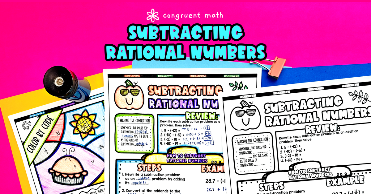 Subtracting Rational Numbers | Congruent Math