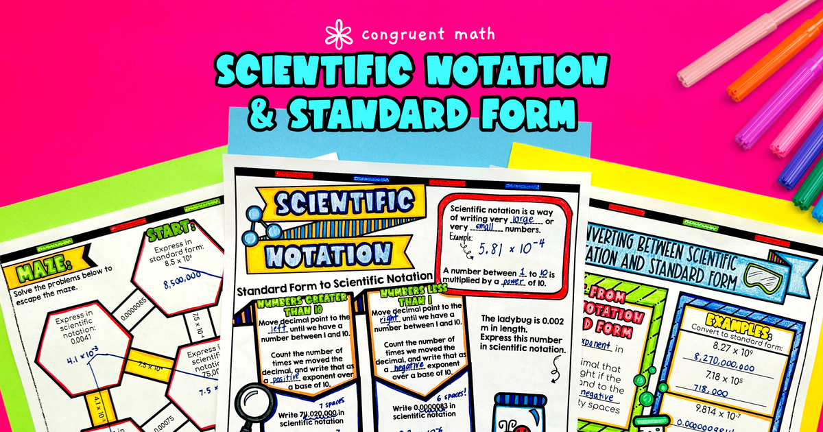 Converting Between Scientific Notation And Standard Form Congruent Math