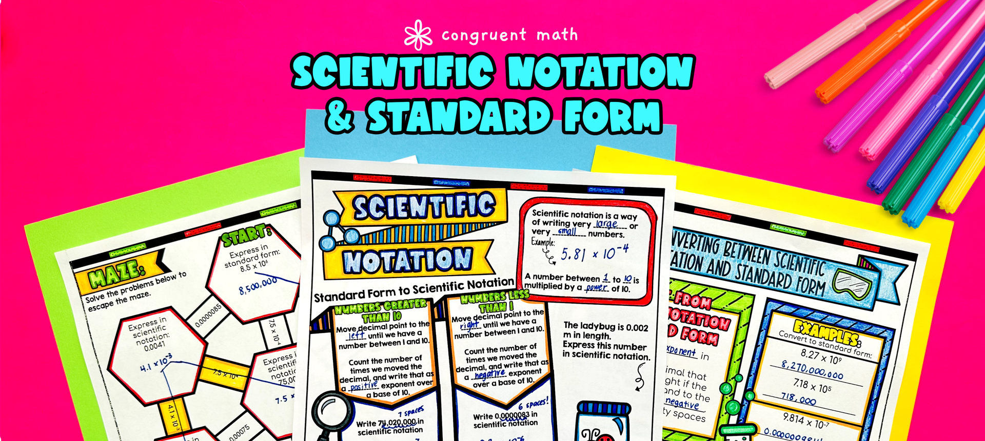 Converting Between Scientific Notation And Standard Form Congruent Math