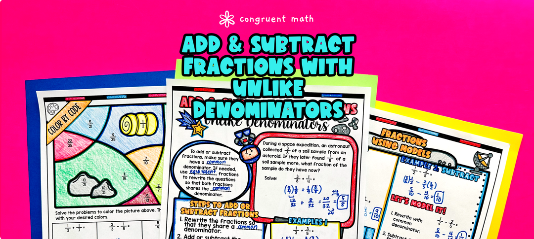 Adding & Subtracting Fractions (Unlike Denominators) | Congruent Math