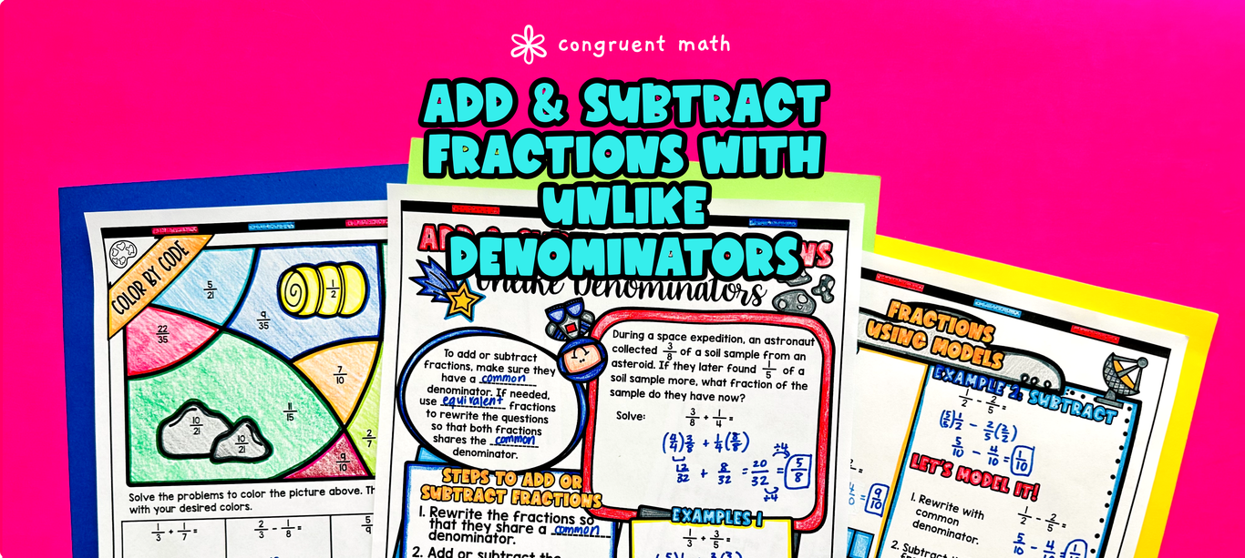 Adding & Subtracting Fractions (Unlike Denominators) | Congruent Math