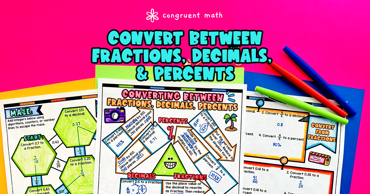 Converting Between Fractions, Decimals, and Percents | Congruent Math
