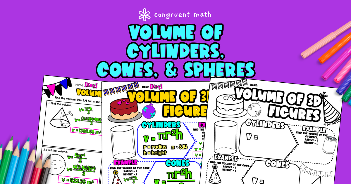 Volume Of Cylinders And Cones Worksheet