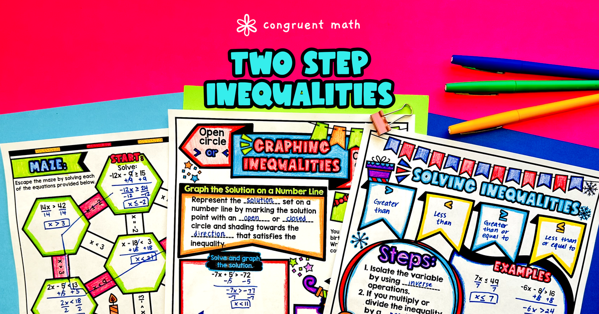 Solving & Graphing Two Step Inequalities | Congruent Math