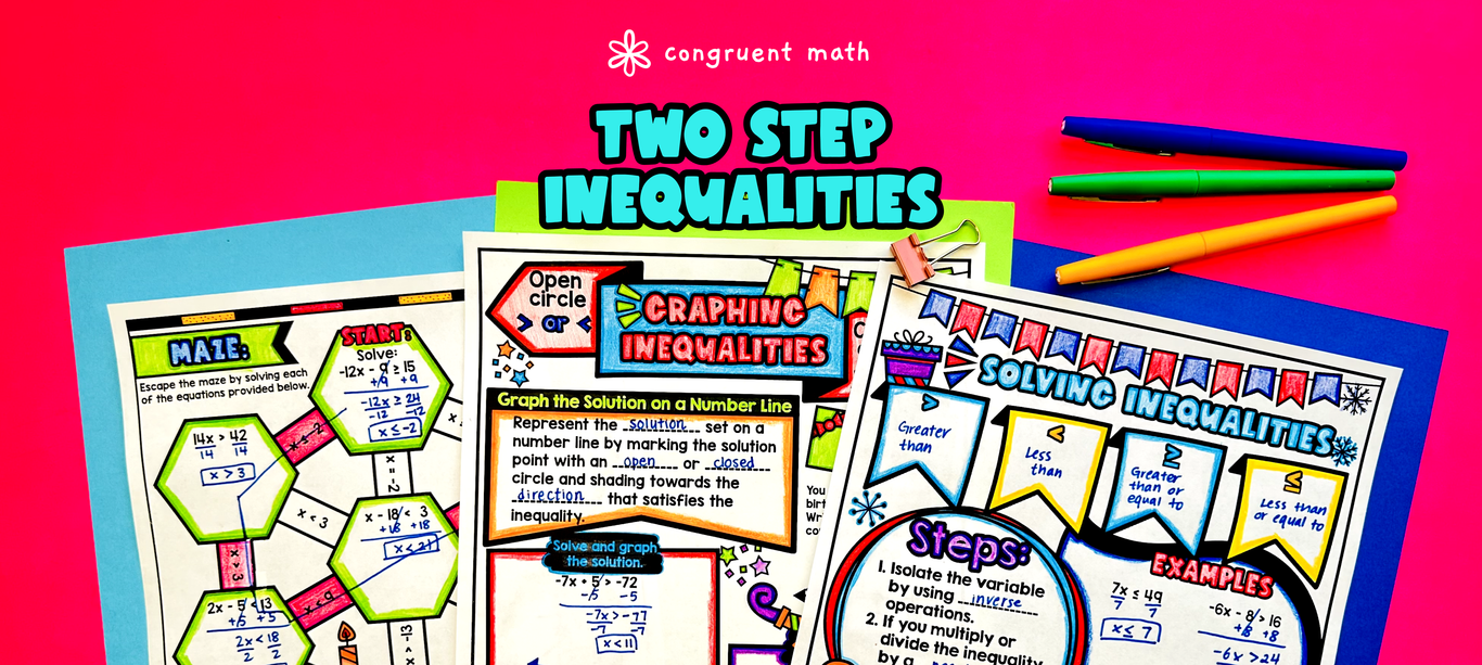 Solving & Graphing Two Step Inequalities | Congruent Math