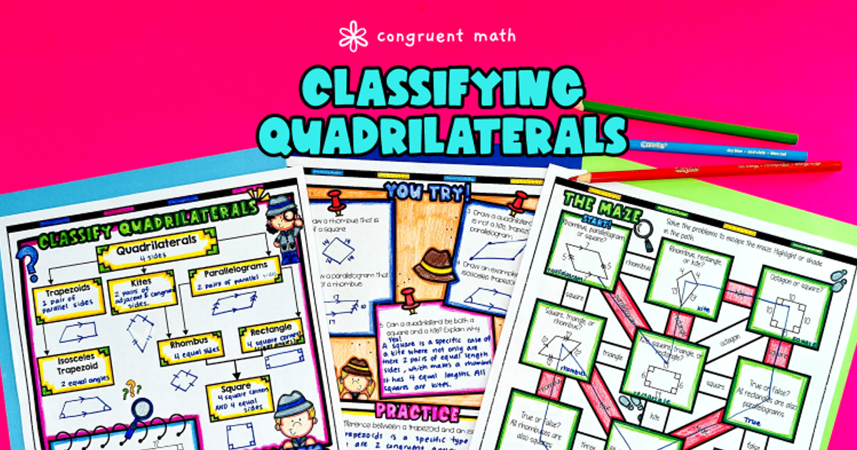 Classify Quadrilaterals Trapezoids, Parallelograms, Rhombus, Rectangles ...