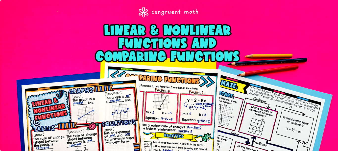 Linear Vs Nonlinear Functions And Comparing Functions Congruent Math