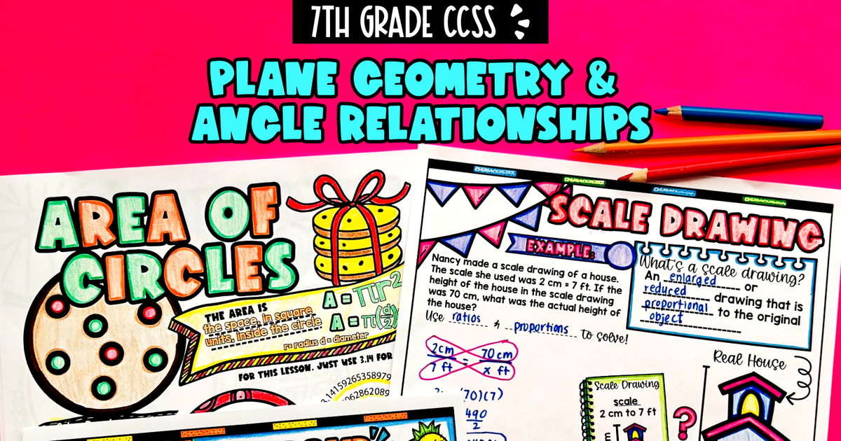 Plane Geometry & Angle Relationships Unit | 7th Grade | Congruent Math