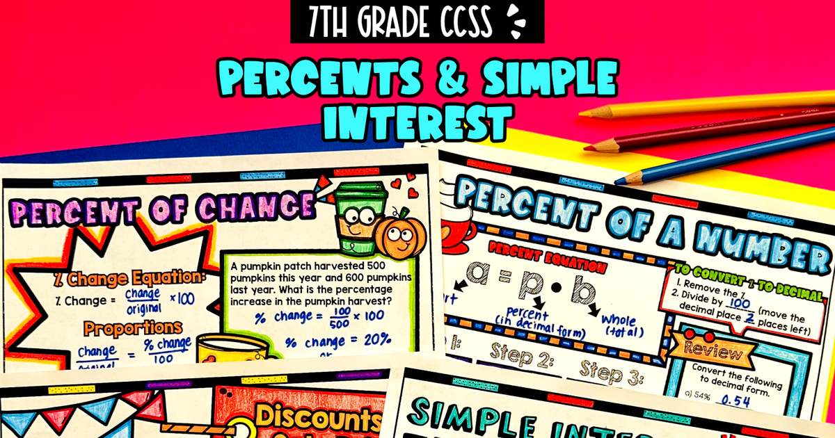 Percents & Simple Interest Unit | 7th Grade | Congruent Math