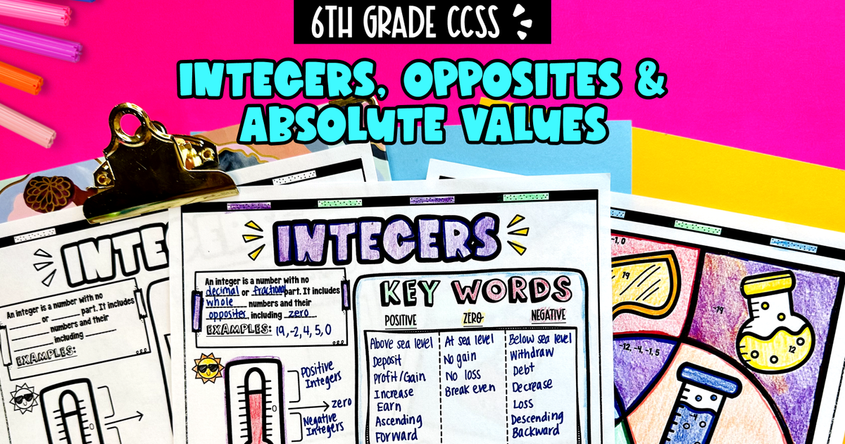 Integers, Opposites & Absolute Values Unit | 6th Grade | Congruent Math