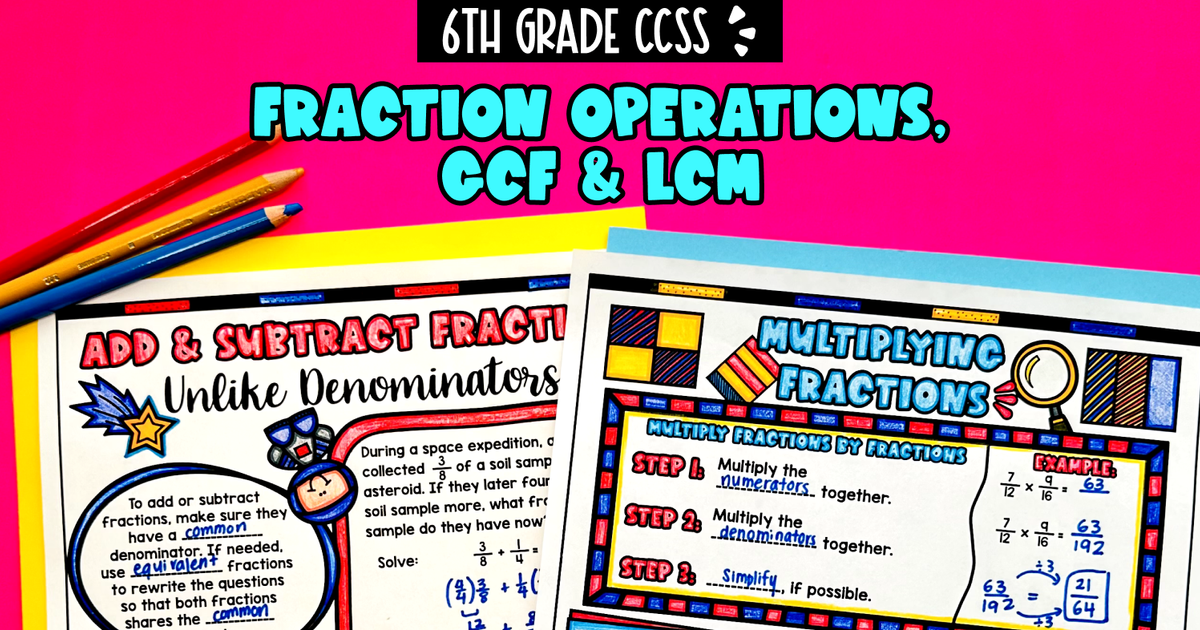 Fraction Operations, GCF & LCM Unit | 6th Grade | Congruent Math