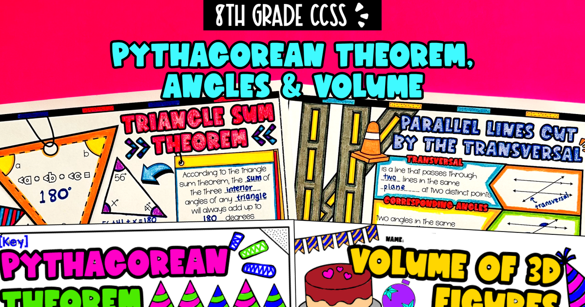 Pythagorean Theorem, Angles & Volume Unit | 8th Grade | Congruent Math