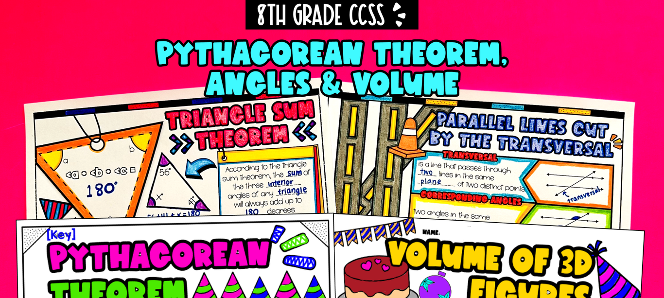 Pythagorean Theorem, Angles & Volume Unit | 8th Grade | Congruent Math