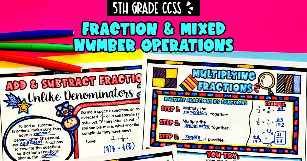 Fraction & Mixed Number Operations Unit | 5th Grade | Congruent Math